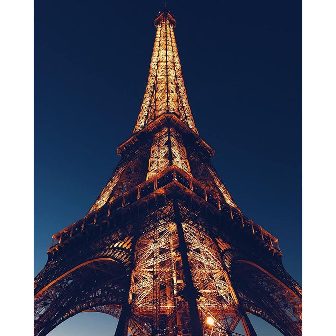 DIY Paint by Number kit for Adults on Canvas-Paris Eiffel Tower at Dusk ...
